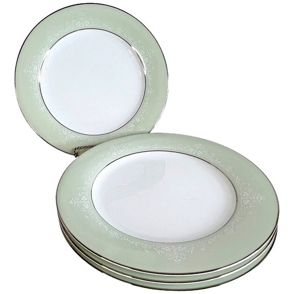 Noritake | Dining | 4 Noritake Maureen Dinner Plates 6728 Green Rim ...
